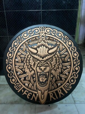 "Handmade Medieval Viking Dragon Round Shield: The Perfect Halloween ...