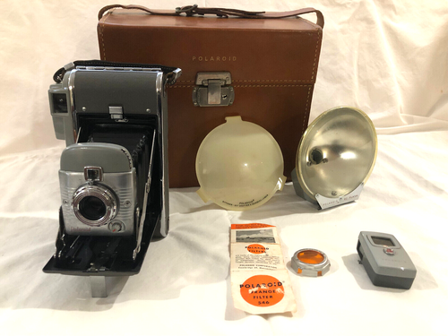 Vintage Polaroid Land Camera Model 80 w/ Leather Case & Accessories | eBay
