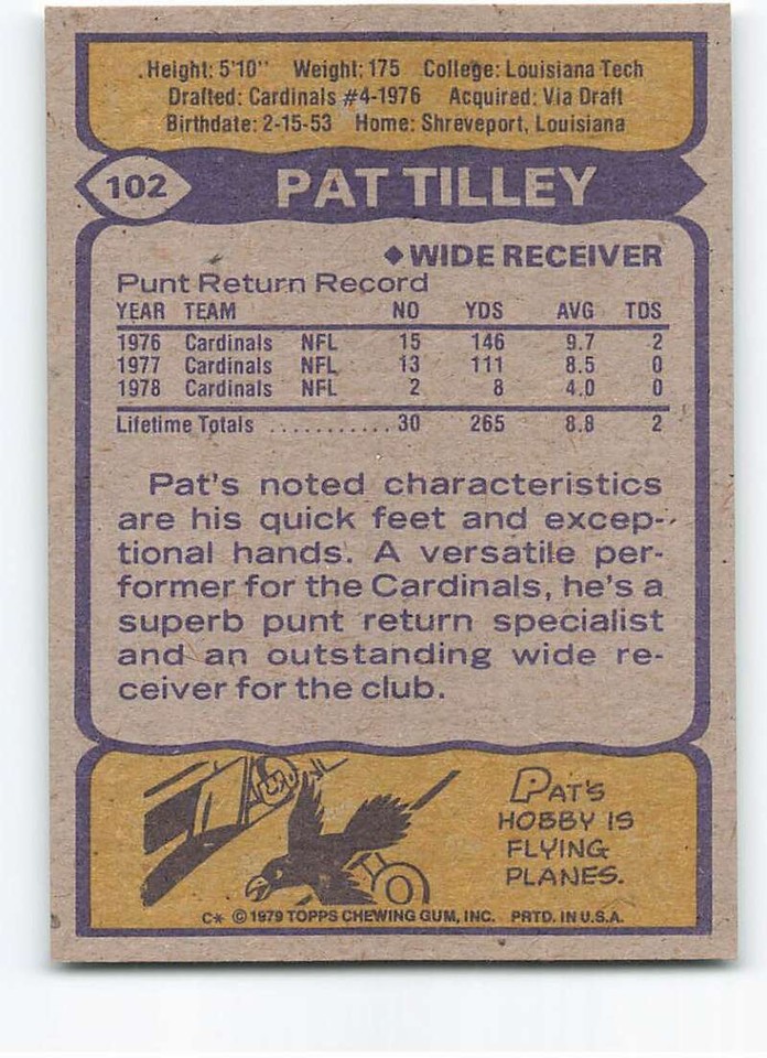 1979 Topps #102 Pat Tilley EX/NM Cardinals | eBay