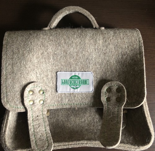 Giant Felt Bag / Briefcase - Russian - Handmade - Coutre - Grey | eBay