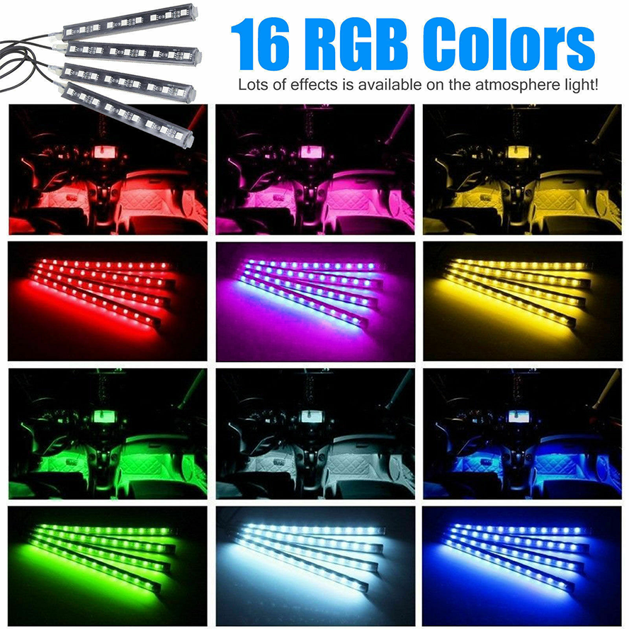 Under Dash Footwell LED Interior Light Kit for All Cars Accent Light ...