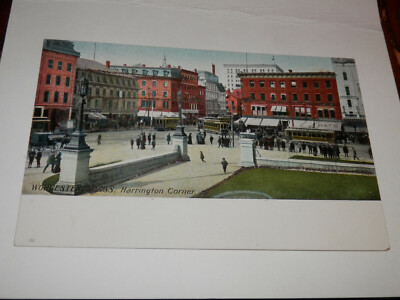 WORCESTER MA - 1901-1907 ERA POSTCARD - HARRINGTON CORNER | eBay