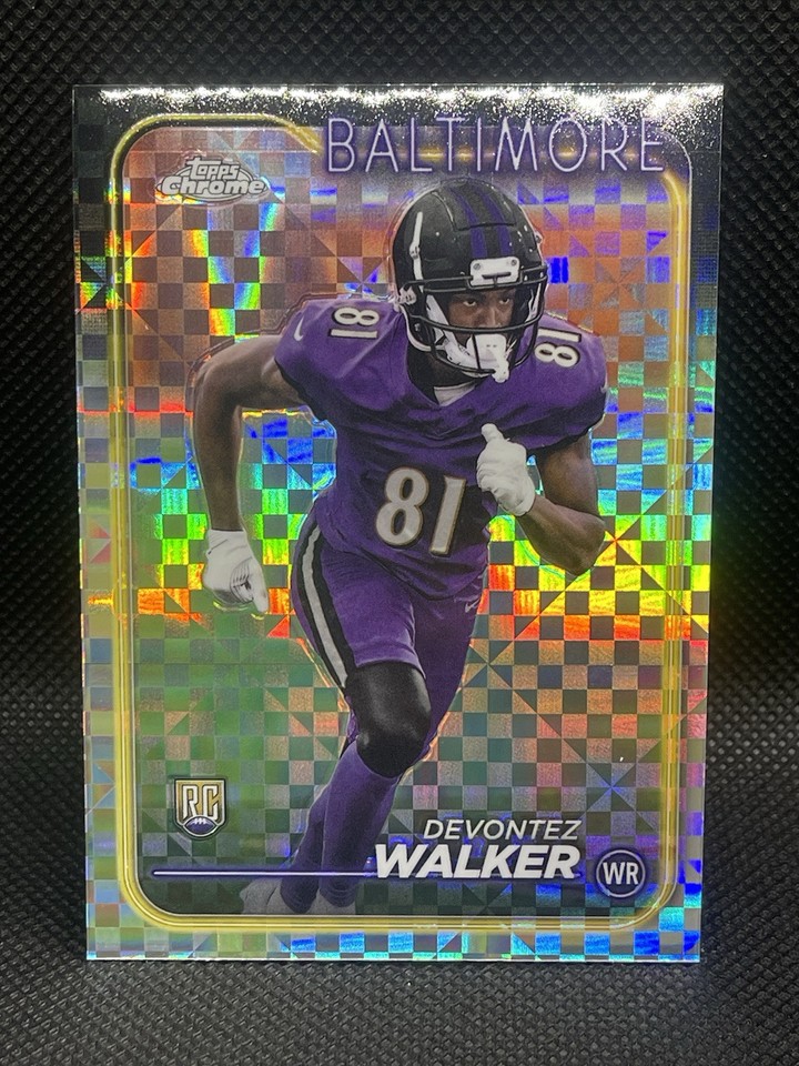 Devontez Walker 2024 Topps Chrome Football Rookie X-Fractor #287 Ravens ...