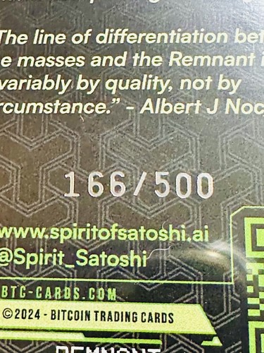 REMNANT #04 2024 Bitcoin Trading Cards Spirit Of Satoshi BTCTC Holo ...
