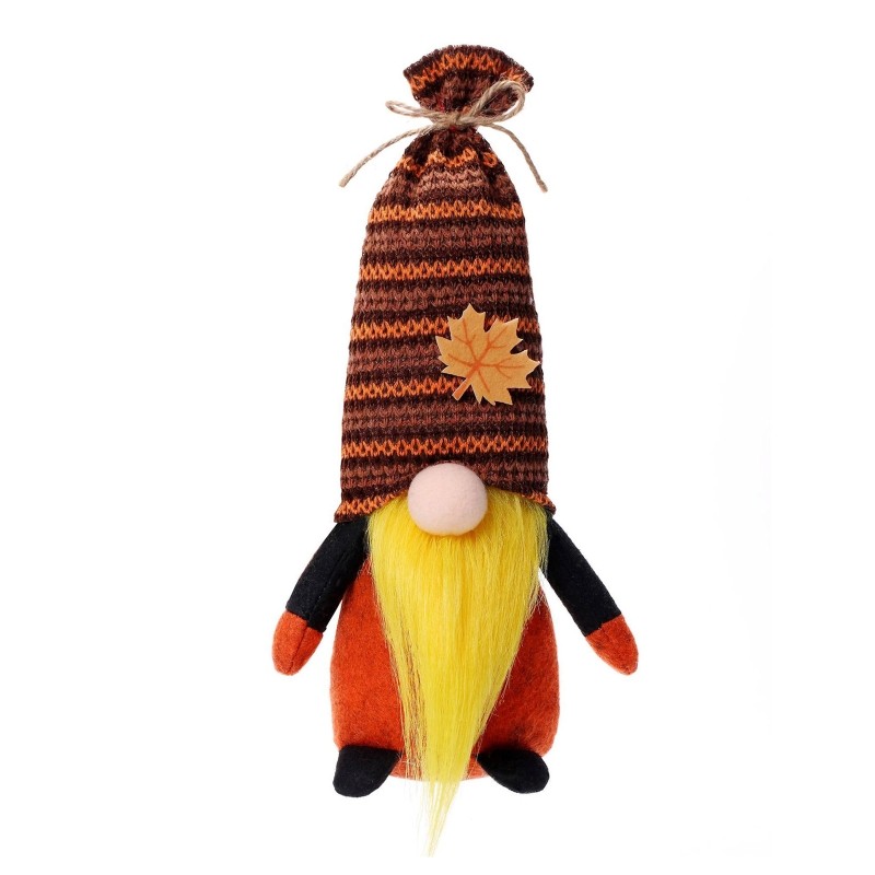 Fall Thanksgiving Gnome Maple Leaf Harvest Festival Dwarf Figurine ...