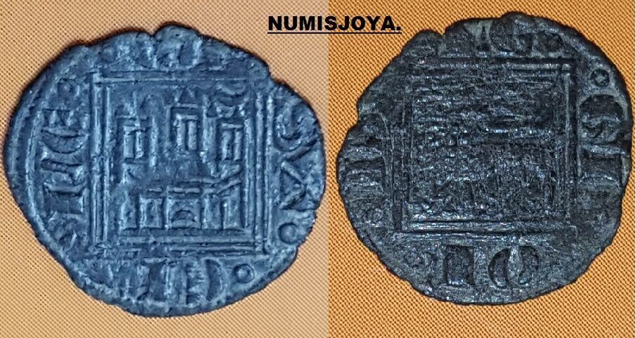 ALFONSO X year 1252/1284 Fleece Pence. Mark 2 crescents over Torre and ...