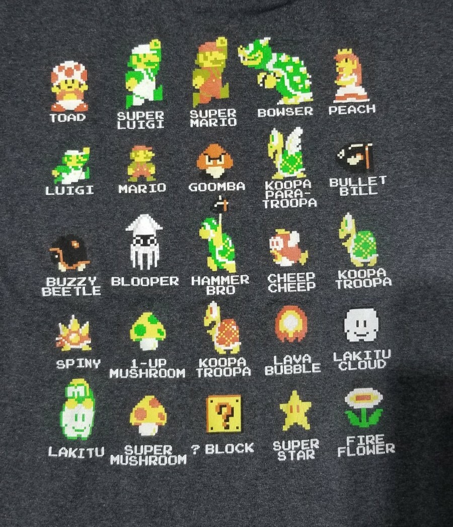 Super Mario Brothers Nintendo 8-Bit T-shirt Chararact… - Gem