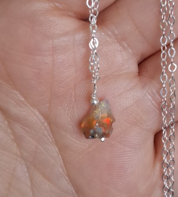 Halskette 925 Silber Kette Geschenk äthiopischer Opal Splitter ...