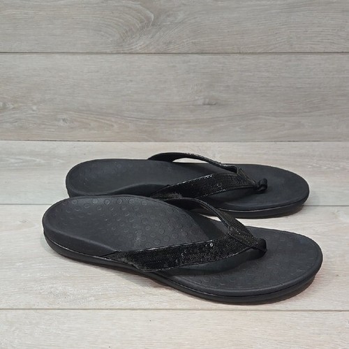 Vionic Women's Tide Thong SQ Black Flip Flops Sandals Shoes Sz 12 | eBay