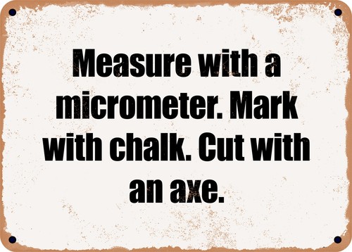 METAL SIGN - Measure with a micrometer. Mark with chalk. Cut with an ...