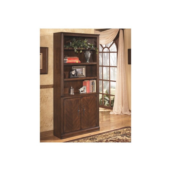 Signature Design by Ashley Hamlyn Large Door Bookcase Medium Brown for ...