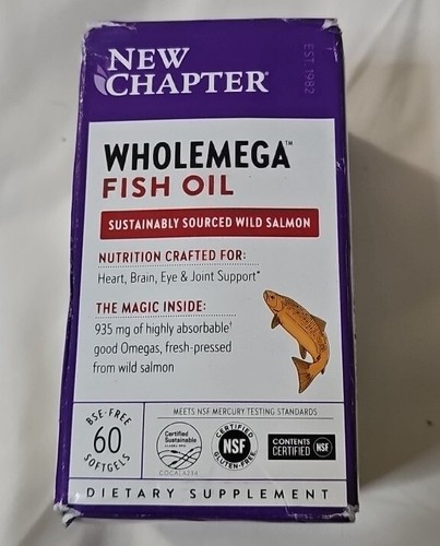 New Chapter Wholemega Fish Oil Supplement 60 Softgels 01/2024 ...
