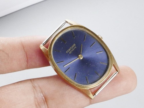 Vintage Fortune Geneve Gold Plated 20micron Men Quartz Watch Japan Oval ...