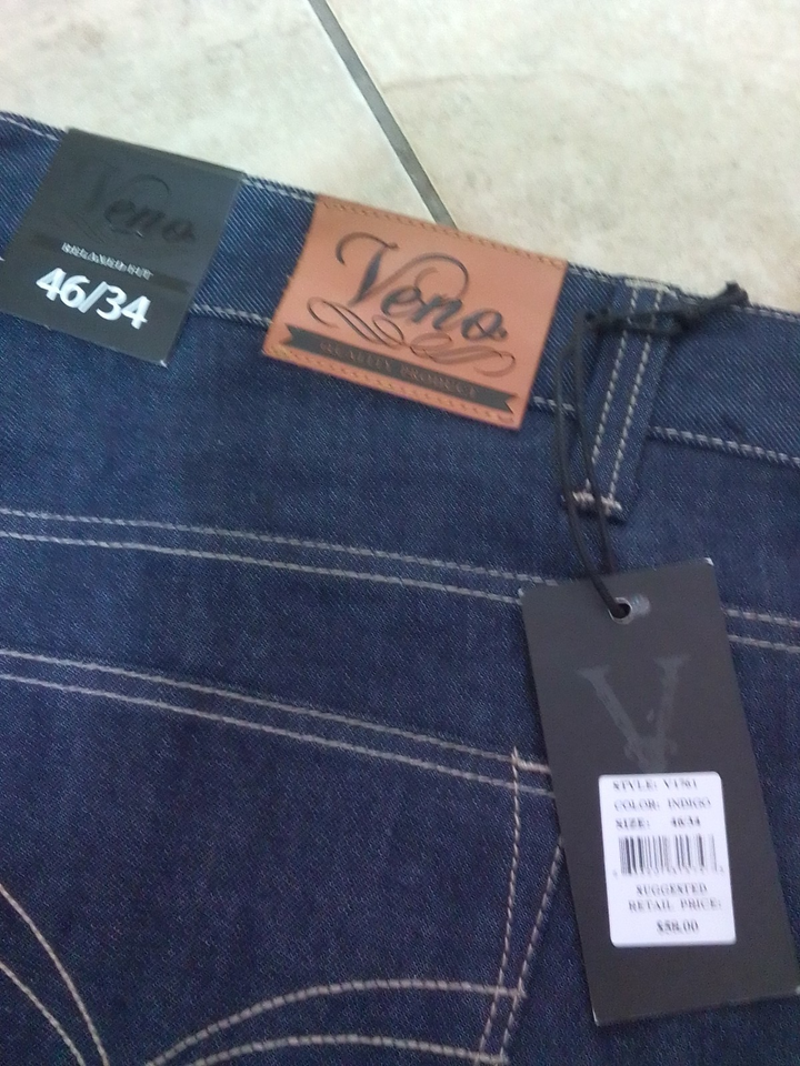 Mens Big &Tall Jean Veno Blue Raw Denim Jeans Denim Streetwear size 46/ ...