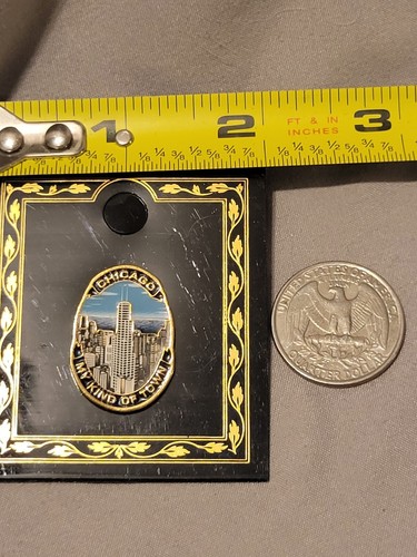 Chicago Skyline Lapel Pin, Sears Tower, Gold Tone, Epoxy Cover | eBay