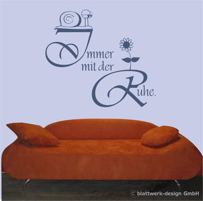 Wandaufkleber - Wandtattoo - "Immer mit der Ruhe" - Spruch - Schnecke ...