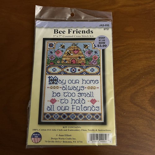 Design Works Crafts "Bee Friends" Counted Cross Stitch Kit 5"X7" made ...