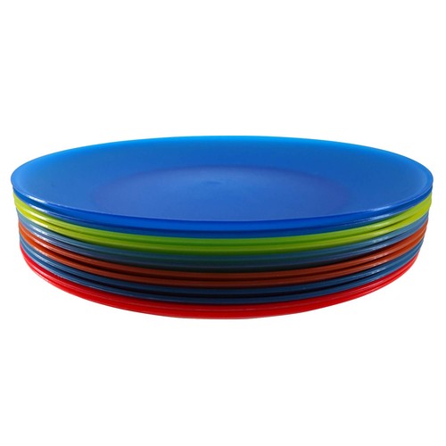 Plastic Dinner Plates Reusable - Unbreakable Lightweight Flat Plates 10 ...