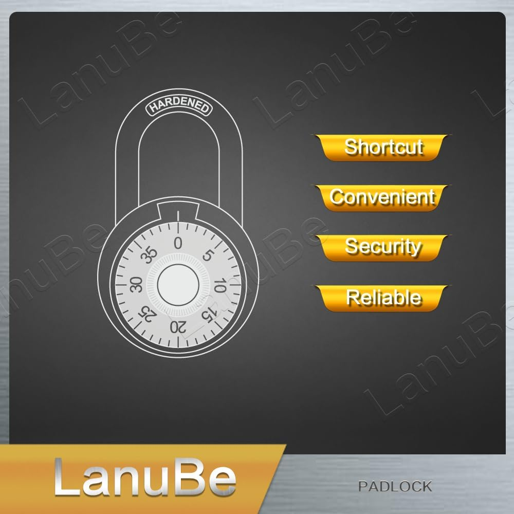 Lock Standard Dial Combination Lock, 2 In. Wide, with Different Combinations, Bl | eBay