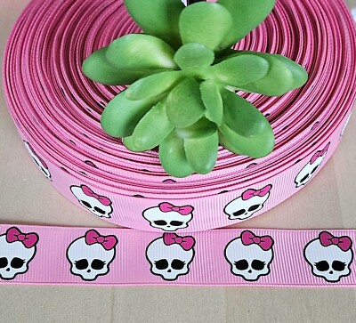 7/8" (1 YD) Monster High Grosgrain Ribbon Skullette Frankie Stein | eBay