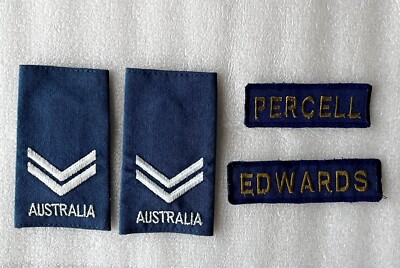 Australian Military Collectables - RAAF Corporal Rank Slides & Name ...