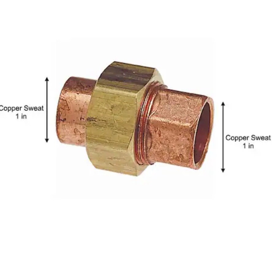 EVERBILT 1 in. Copper Pressure Cup x Cup Union Fitting, Model ...