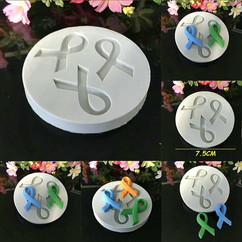 Ribbon Candy Fondant Mold Chocolate Crossed Awareness Silicone Bakeware ...