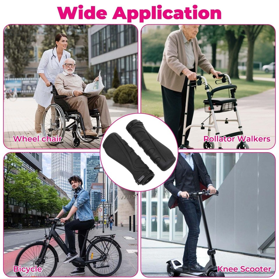 2pcs Rollator Walker Hand Grips Crutch Anti-Slip Replacement Handles | eBay