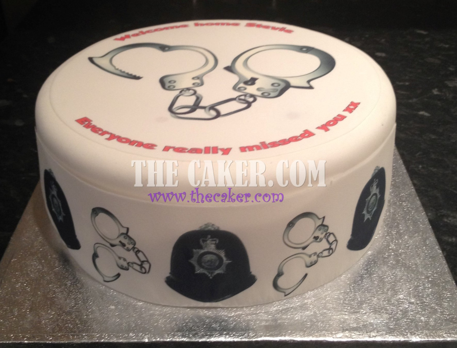 Police Handcuffs pre-cut Edible Cake Topper or Ribbon - Prison | eBay