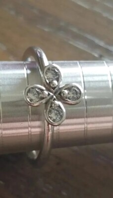 New Authentic Pandora Sterling Silver Flower CZ Ring 197967CZ- Sz.7 (54 ...