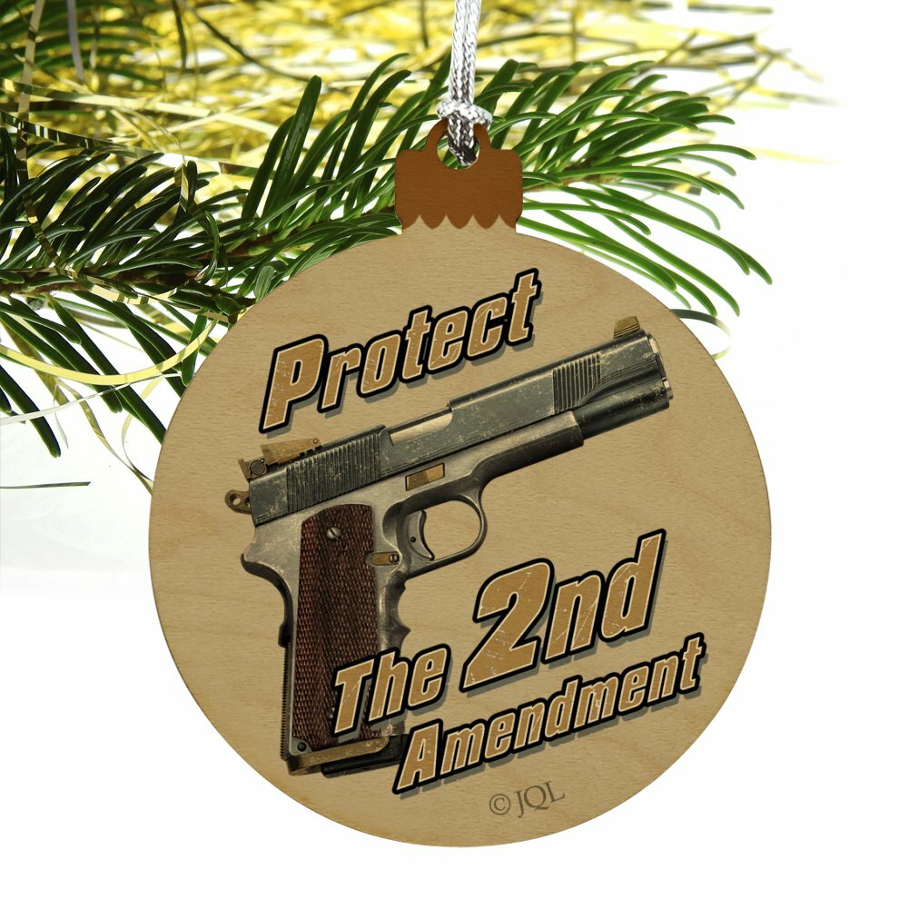 Protect The 2nd Amendment Gun Wood Christmas Tree Holiday Ornament | eBay
