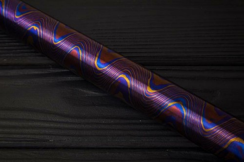 Titanium damascus rod 0.63" diameter x 10.6" long (16m x 270mm ...