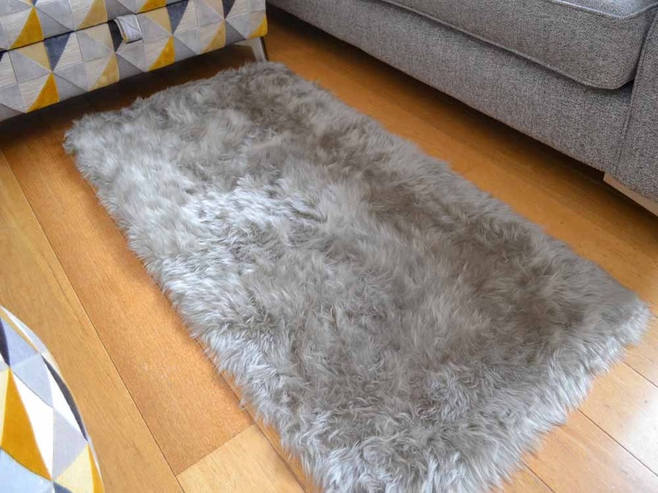 Sheepskin Rugs Faux Fur Soft Plain Fluffy Skin Fake Cheap Rectangle ...