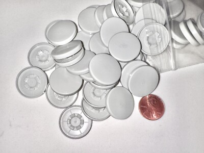 50 Light Gray Flat Medication Vial Caps For Badge Reels, Art Projects ...