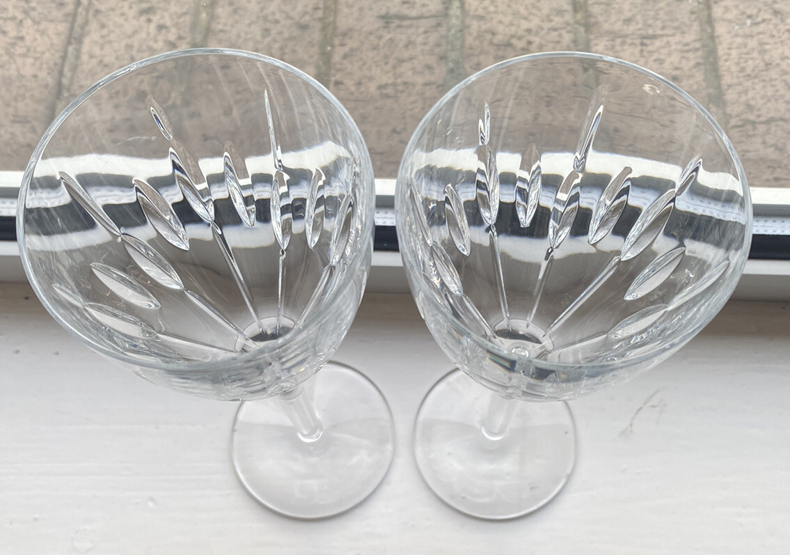 Stuart Crystal Glasses - Set Of 2 Prism Pattern By John Luxton Etched ...