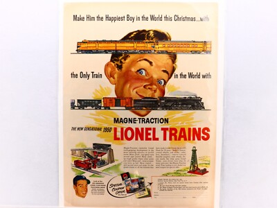 1950 Lionel Trains Ad With New York Yankee Joe DiMaggio Lionel ...