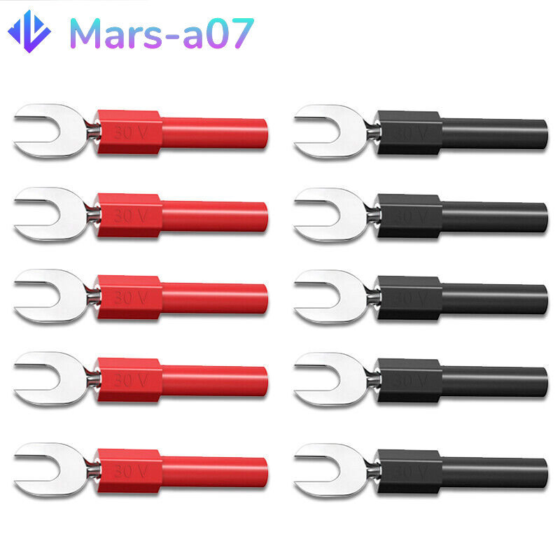 10PCS 36A 6mm Spade Plug Adapter Fork U&Y Type Connector for 4mm Banana ...