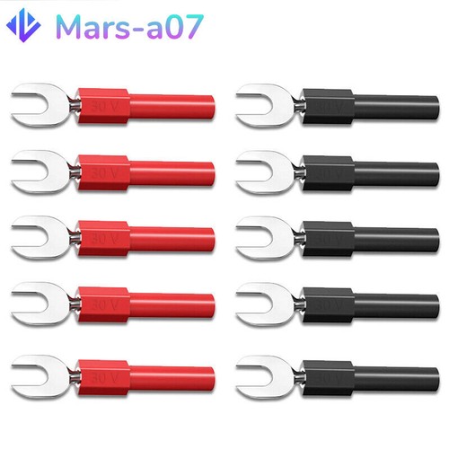 10PCS 36A 6mm Spade Plug Adapter Fork U&Y Type Connector for 4mm Banana ...