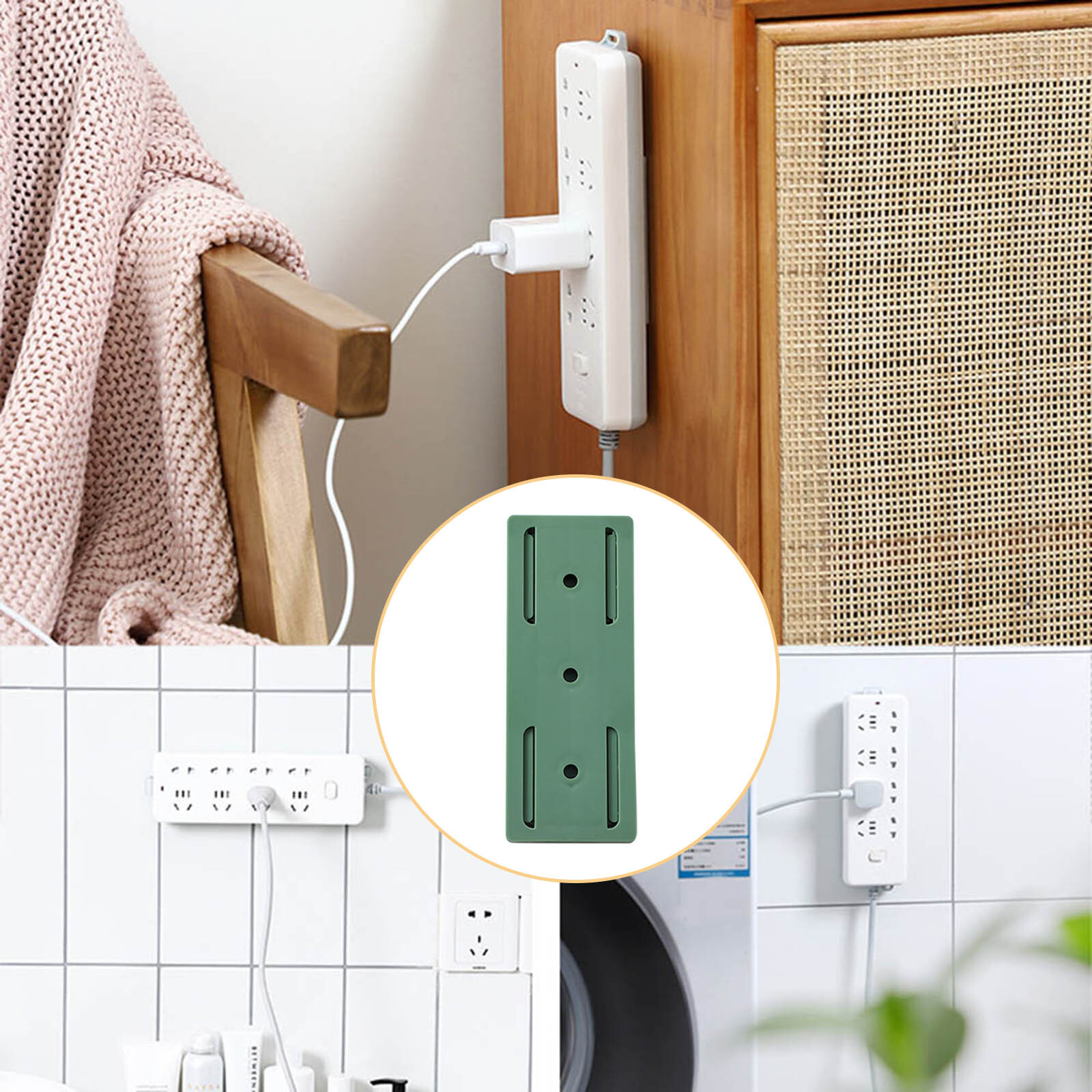 Wall-mounted Socket Retainer Punch Free Home Power Outlet Fixer Holder ...