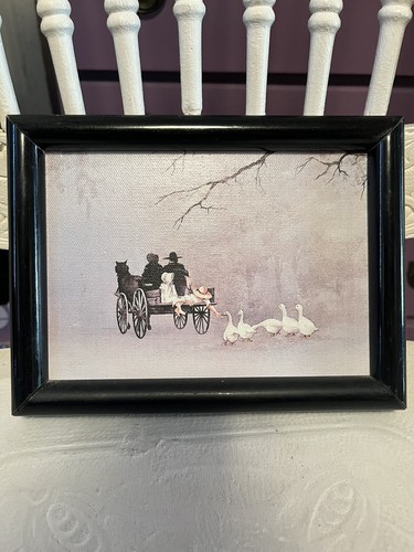 Framed Vintage Art Print AMISH Feeding Geese Steve Polomchak 5x7 | eBay