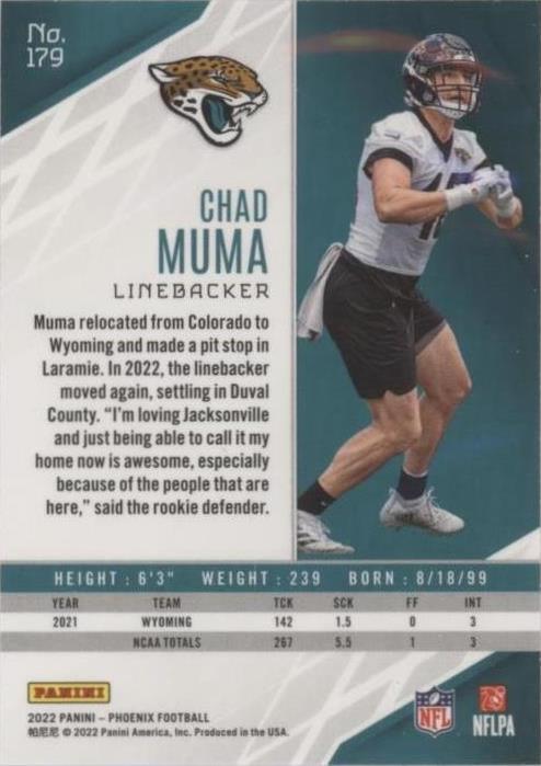 2022 Panini Phoenix Chad Muma #179 for sale | eBay