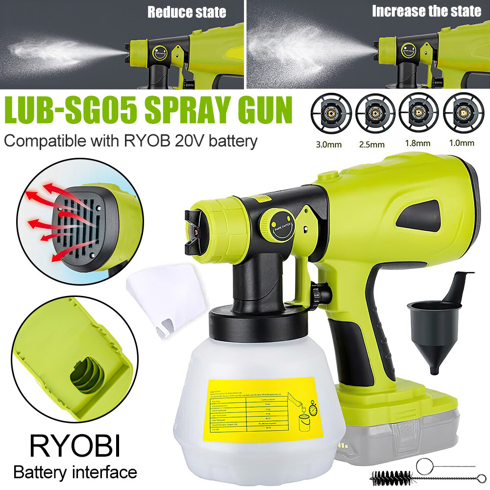 Cordless High Pressure Spray Gun Airless Paint Sprayer For Ryobi 18V ...
