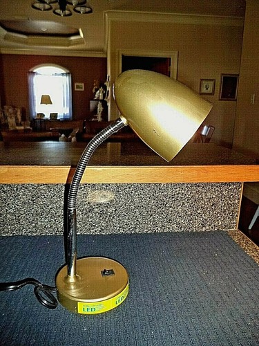 Gold Adjustable Gooseneck LED Desk Lamp by Intertek | eBay