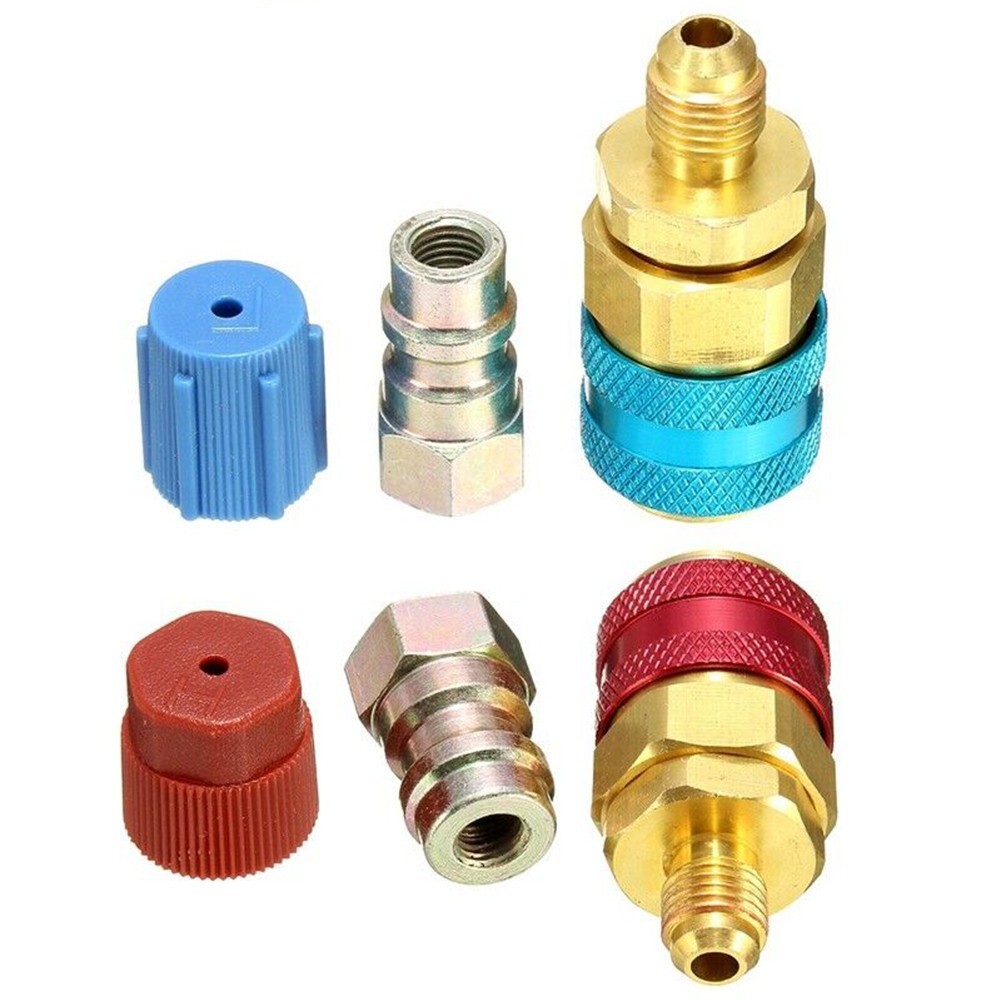 Car A/C R134A Quick Coupler Adapters Extension for Low/High Pressure ...