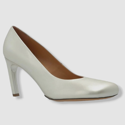 $720 Dries Van Noten Women's Silver Round-Toe Pump Heel Shoes Size EU ...