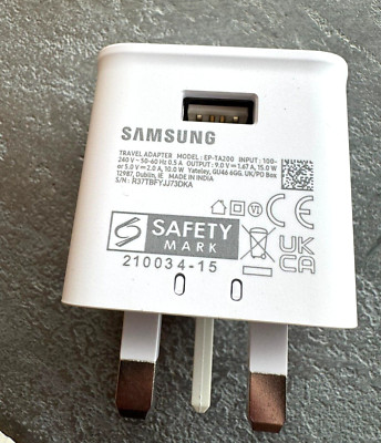 Genuine Samsung Adaptive Fast Charging UK Plug Mains Adapter Charger EP ...
