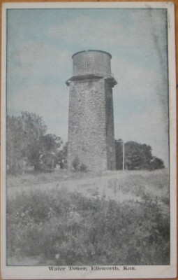 Ellsworth, KS 1915 Postcard: Water Tower - Kansas Kans | eBay