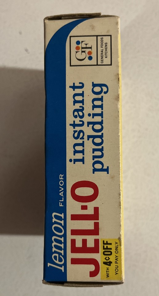 Vintage 1960's Unopened Large Box Jello Box Lemon Pudding Mix General ...
