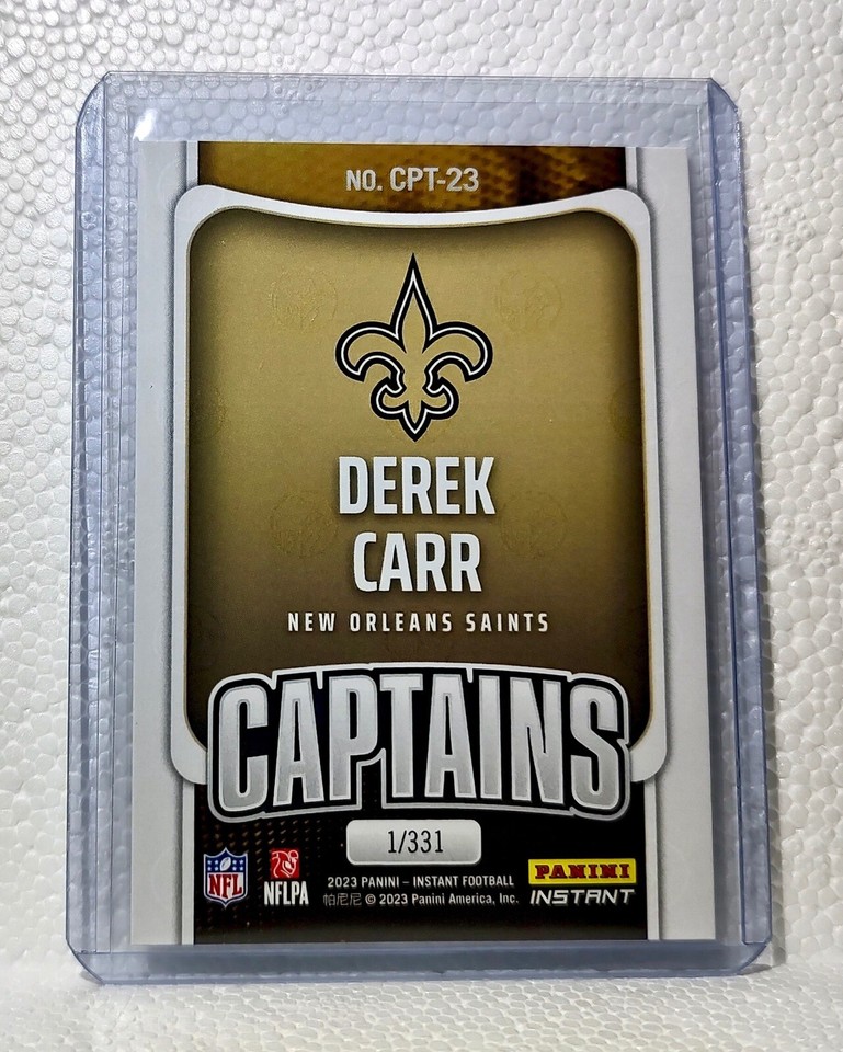 Derek Carr 2023 Panini NFL Captain #23 Football Card New Orleans Saints ...