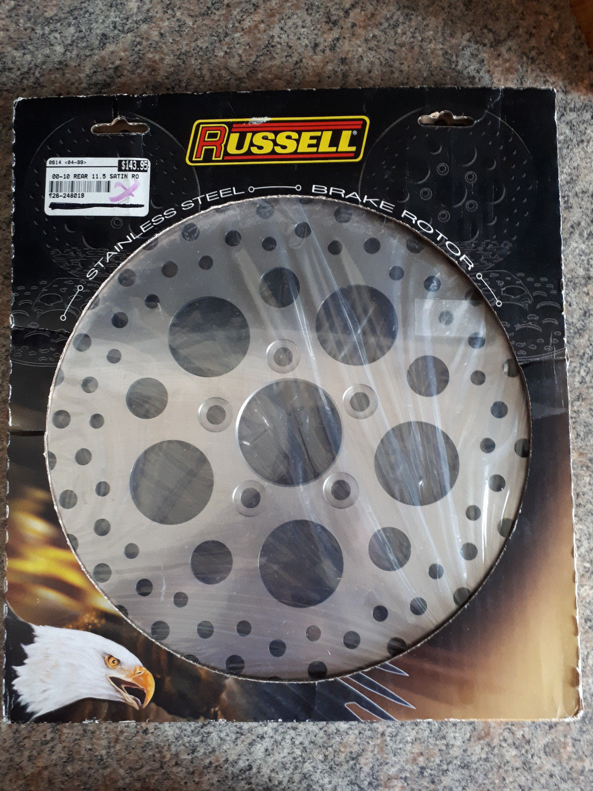 Russell R47007 Brake Rotor Stainless Steel Cross-Drilled 11.5" Harley ...